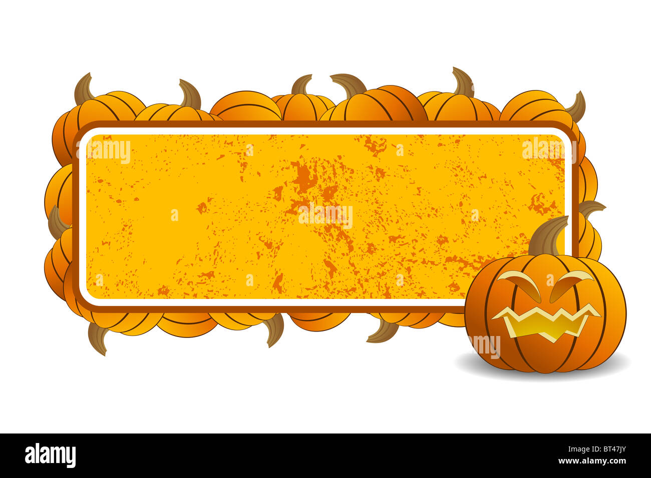 Abstract halloween frame with pumpkin vector illustration Stock Photo ...