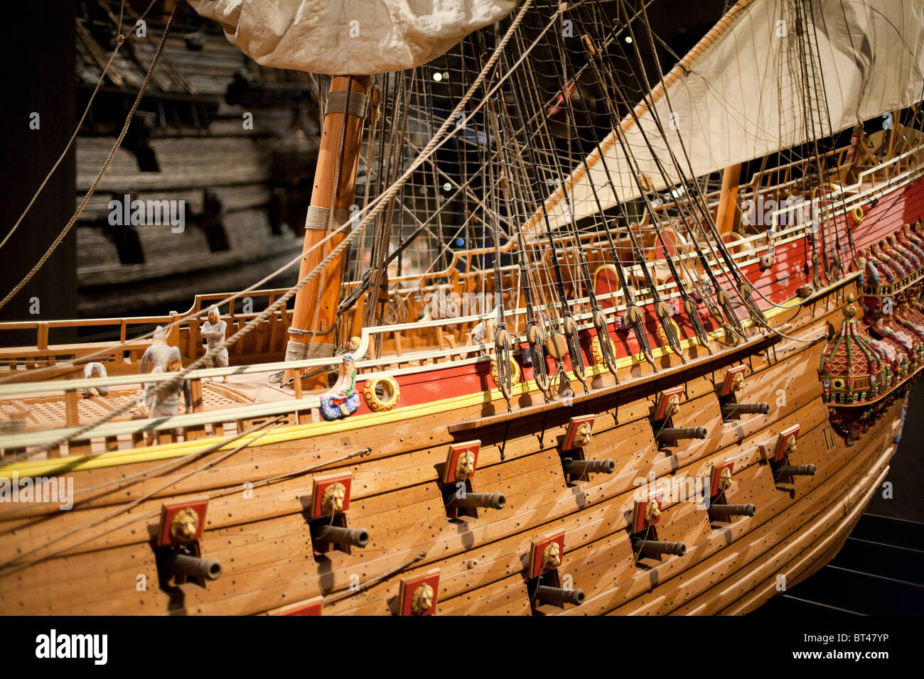 Salvaged 17th century sunk Vasa ship model scaled 1:10 on display at ...