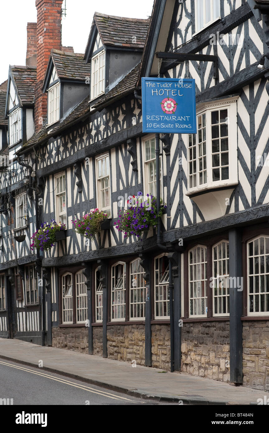 Old half timbered building now housing a hotel and restaurant in the ...