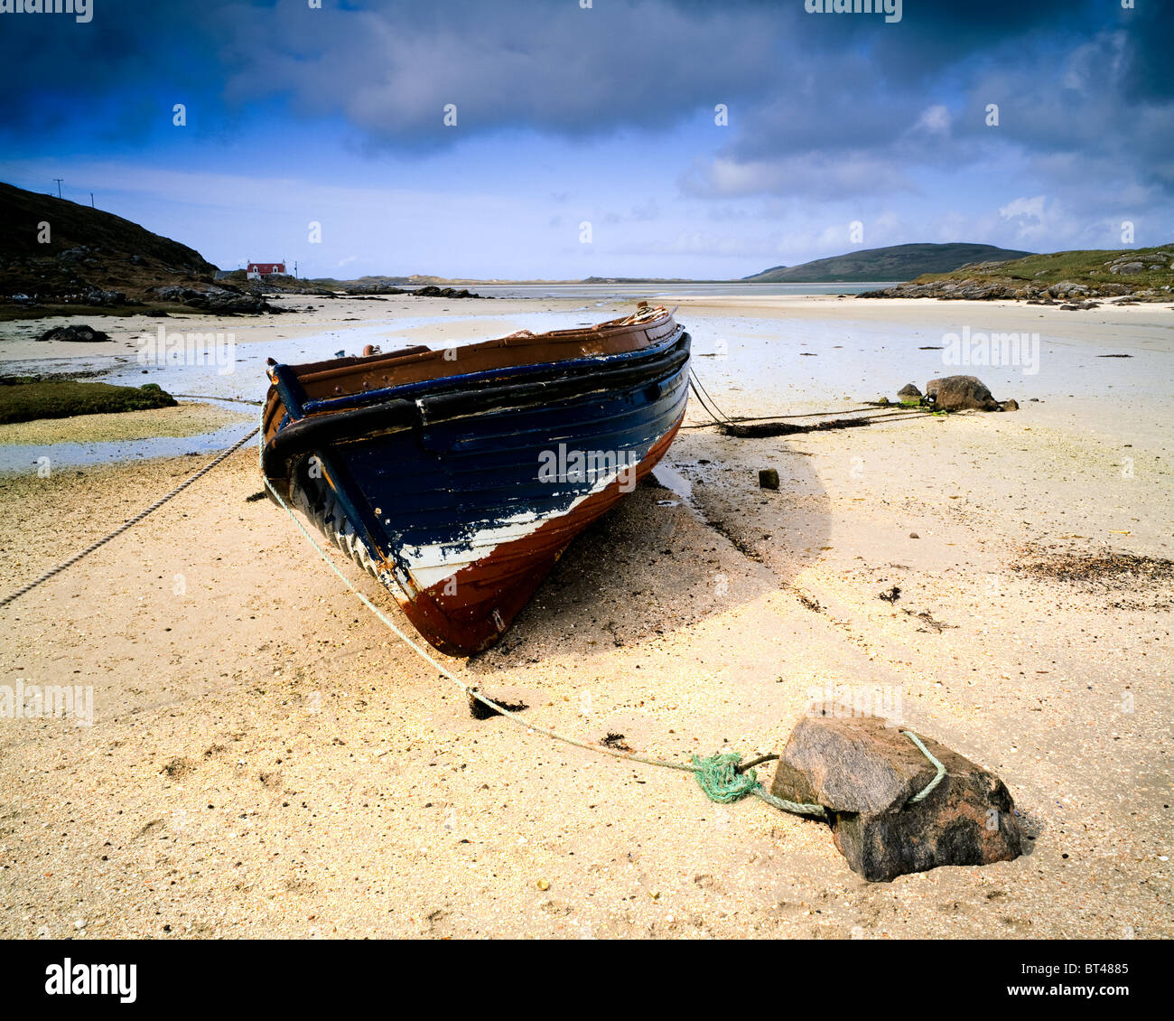 Fishing boat, Traigh Mhor, Barra. Outer Hebrides. Scotland Stock Photo ...