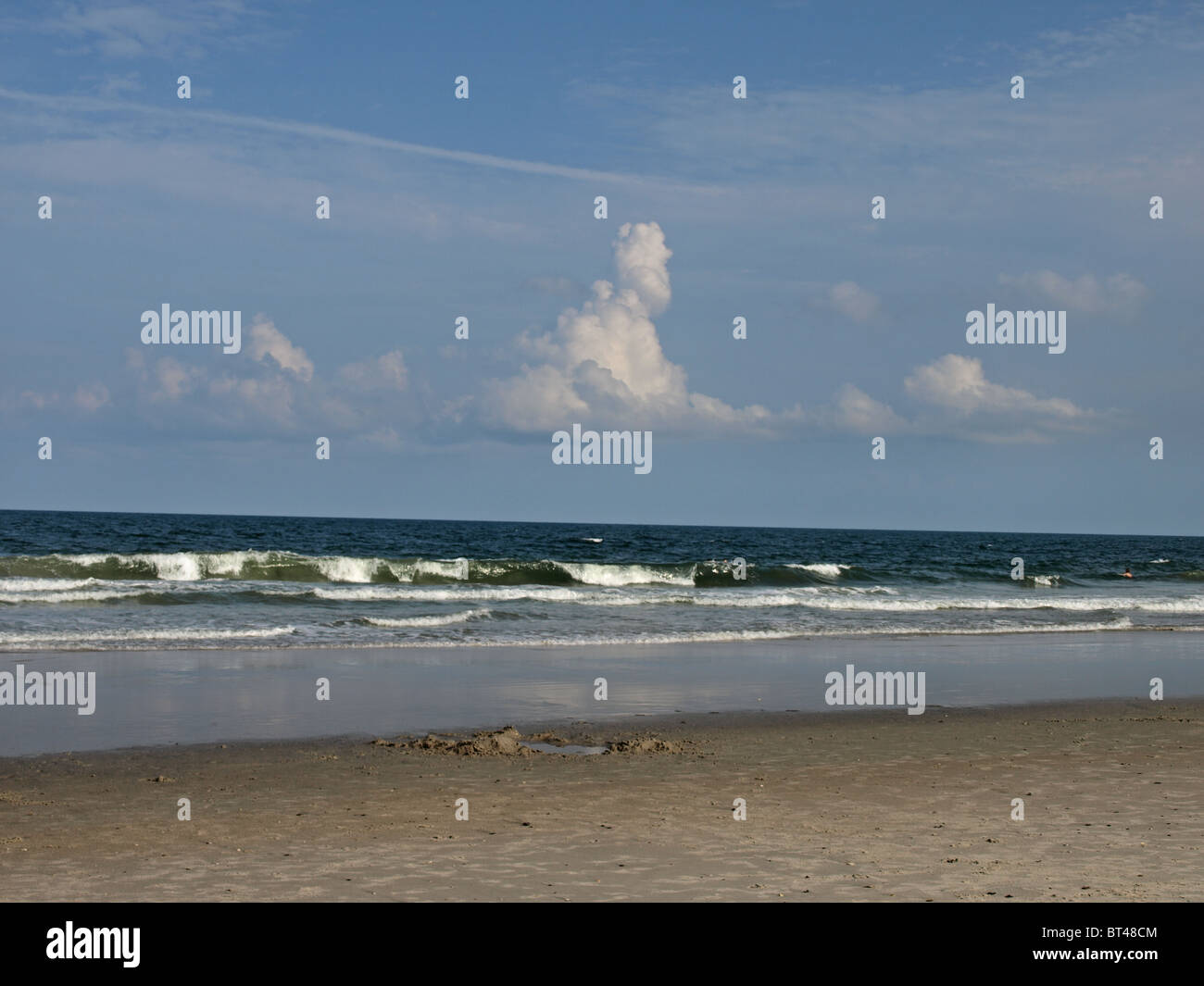 panoramic ocean beach scene sand sky surf Atlantic Stock Photo - Alamy