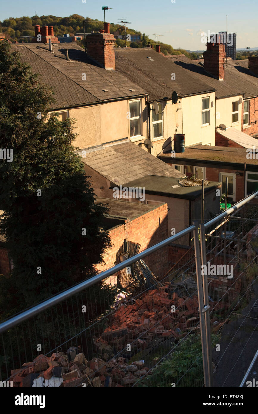 METAL MESH FENCE BLOCKS ACCESS TO REMAINS OF A WALL WHICH FELL IN A ...