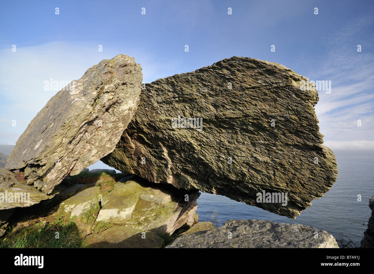 Balanced Devonian Limestone Rock on top of Castle Rock, Valley Of The ...