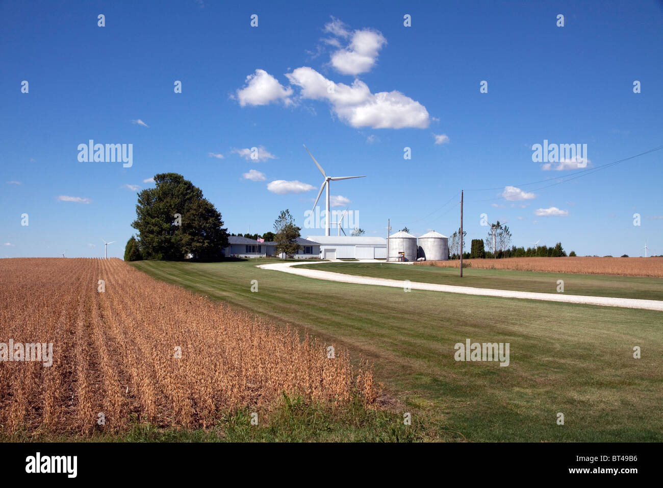 Wind Generation Turbines on farm Indiana USA Stock Photo - Alamy