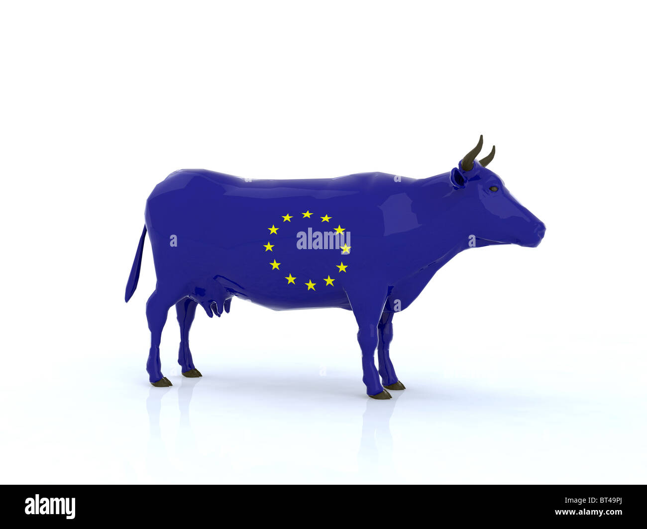 euro cow 3d illustration Stock Photo - Alamy