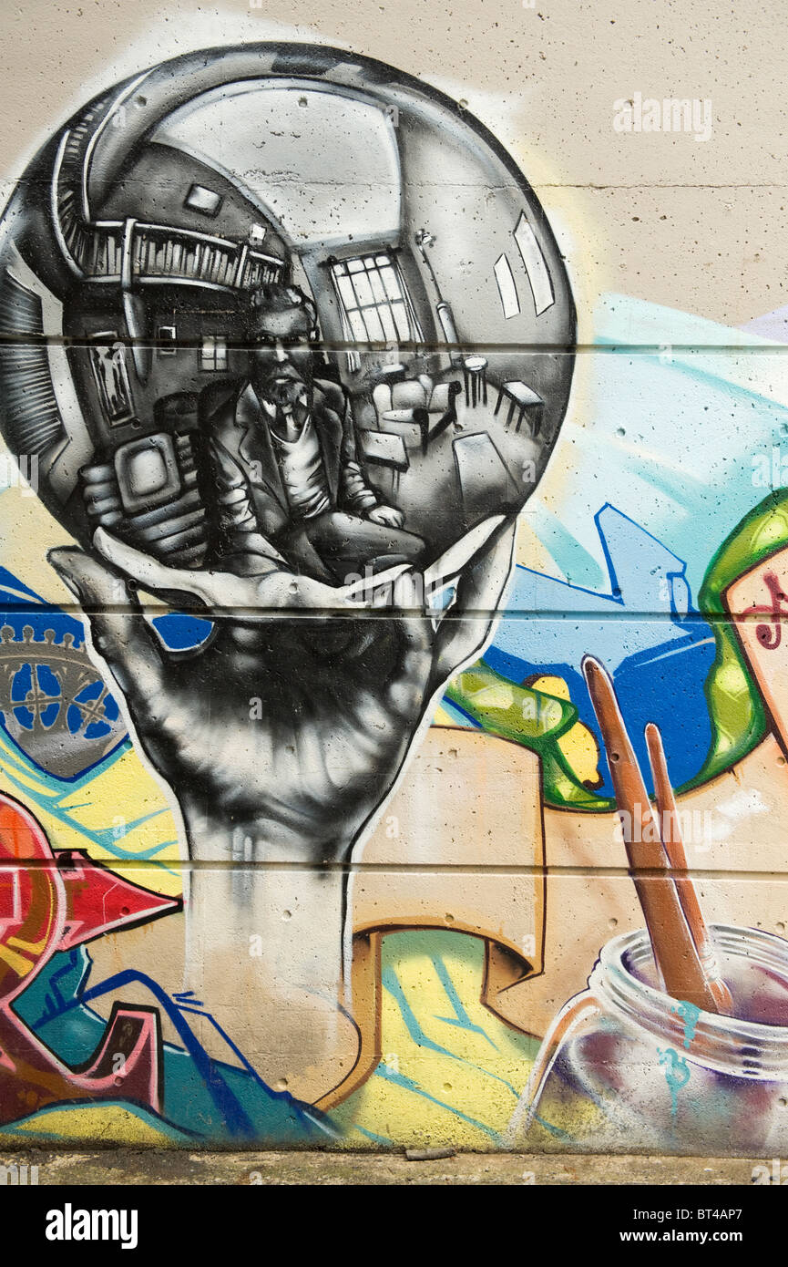 graffiti on a street wall in Vancouver BC Stock Photo - Alamy