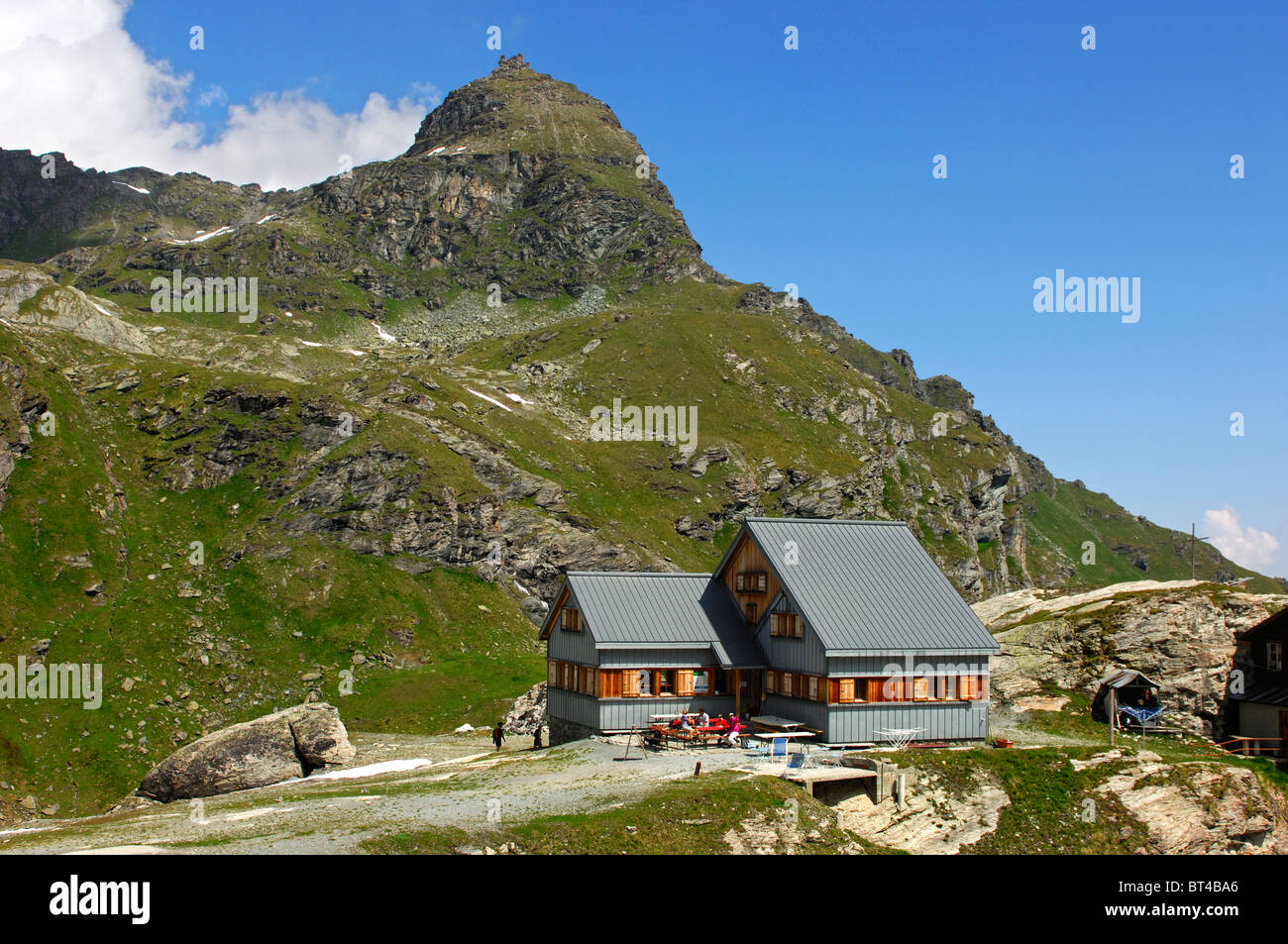 Cabane de Prafleuri hut of the Swiss Alpine Club, Valais, Switzerland ...