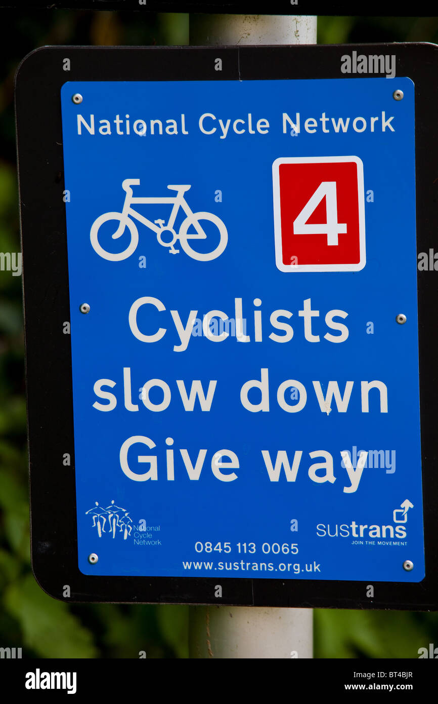 National Cycle network warning sign Wiltshire England Stock Photo - Alamy