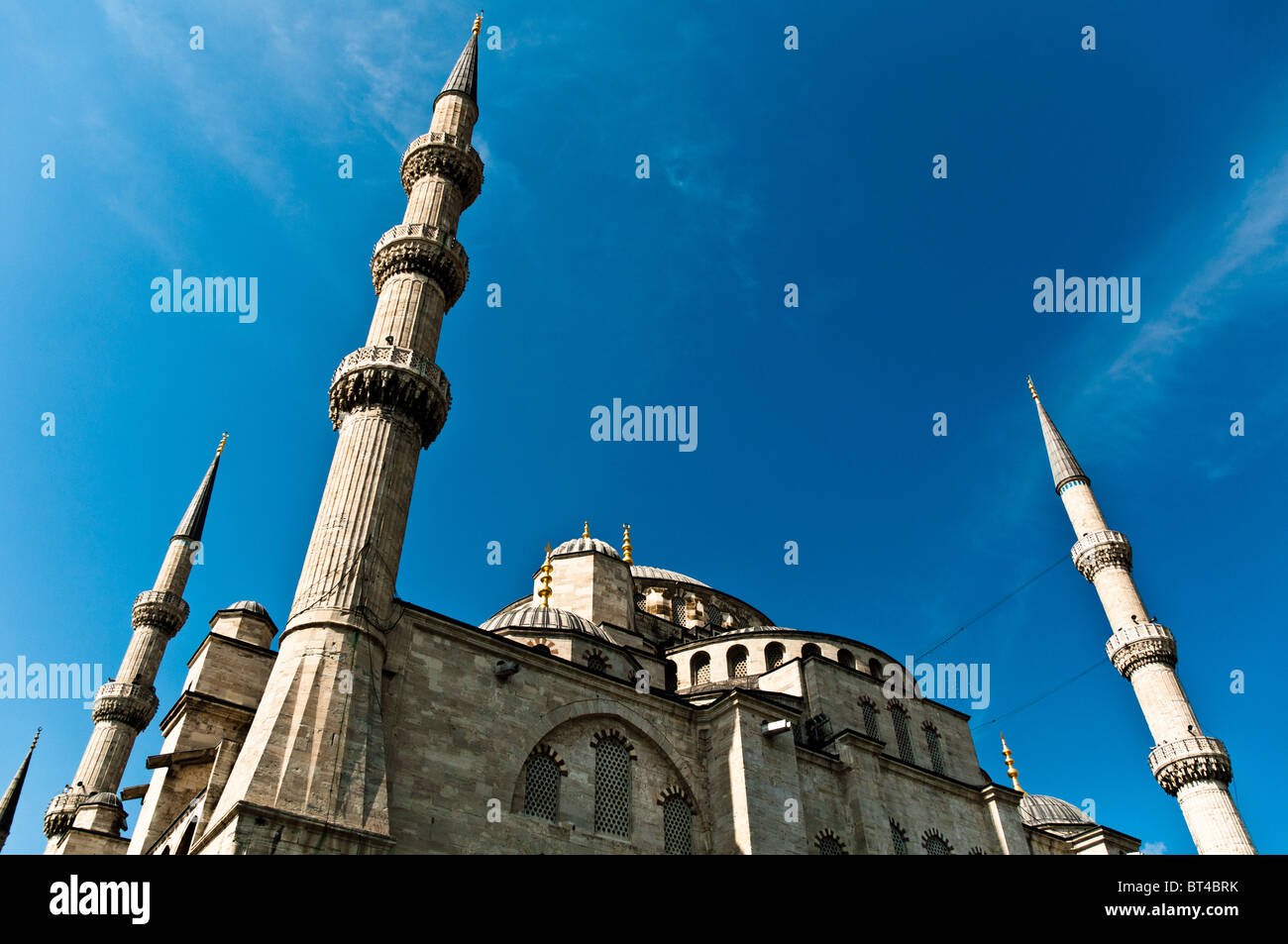The famous Blue Mosque of Istanbul, Turkey with great blue sky Stock ...