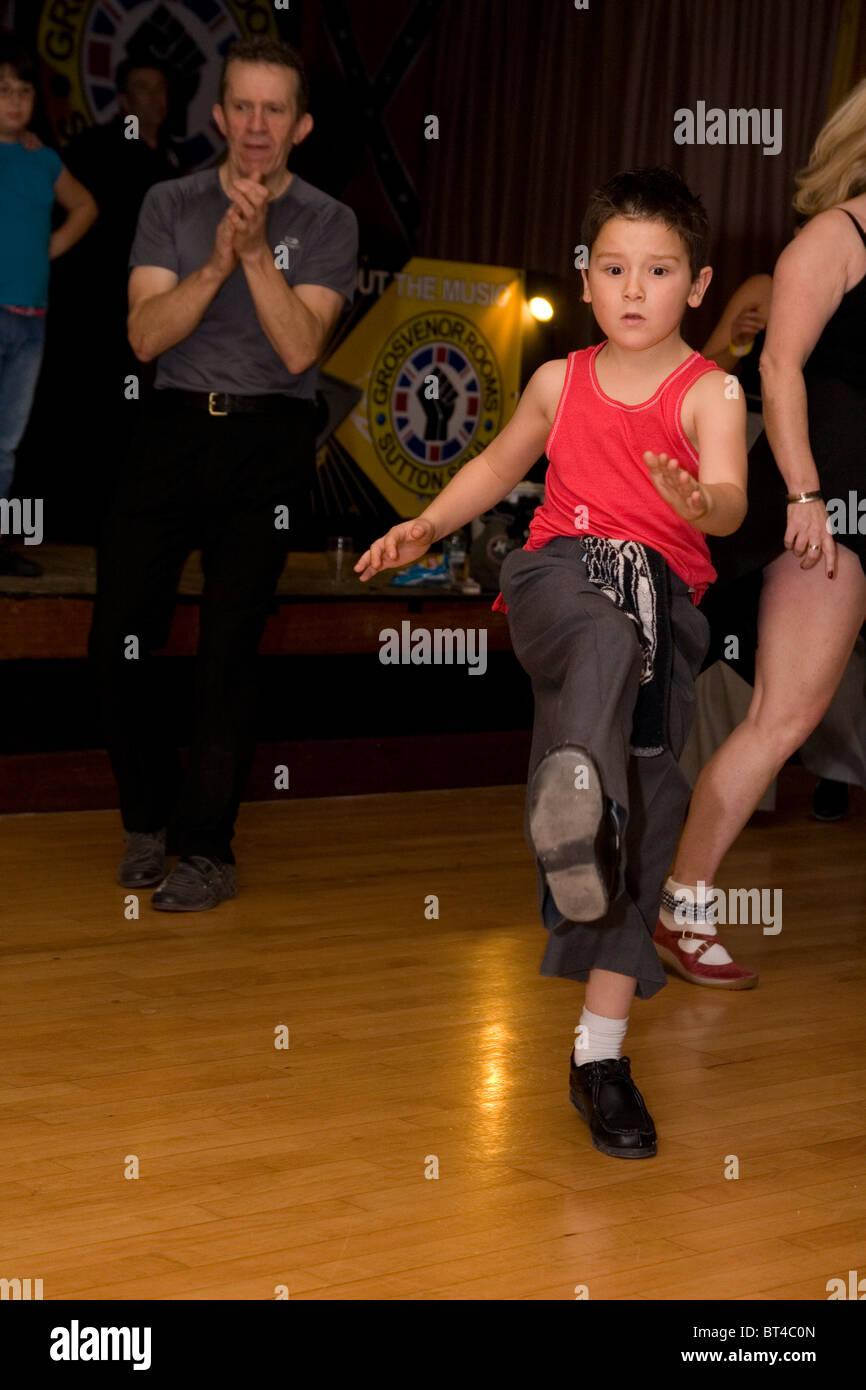 A young boy dancing to Northern Soul and Motown music in the UK Stock ...