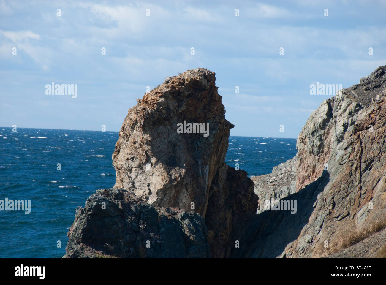 Canada, Newfoundland and Labrador, Twillingate. Queen Victoria rock ...