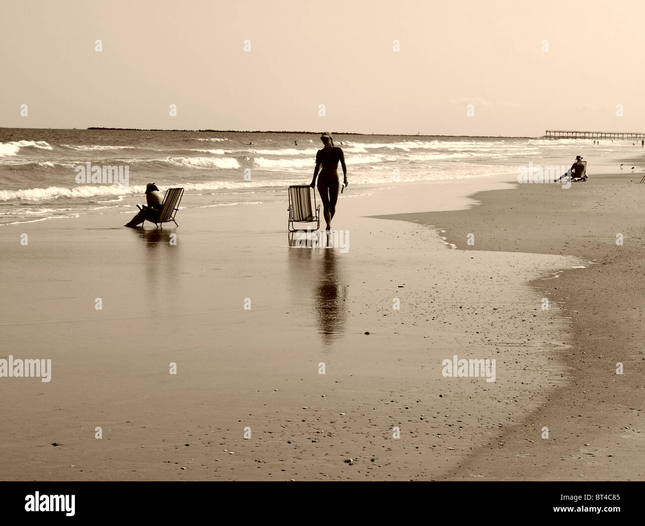 panoramic ocean beach scene sand sky surf Atlantic Stock Photo - Alamy