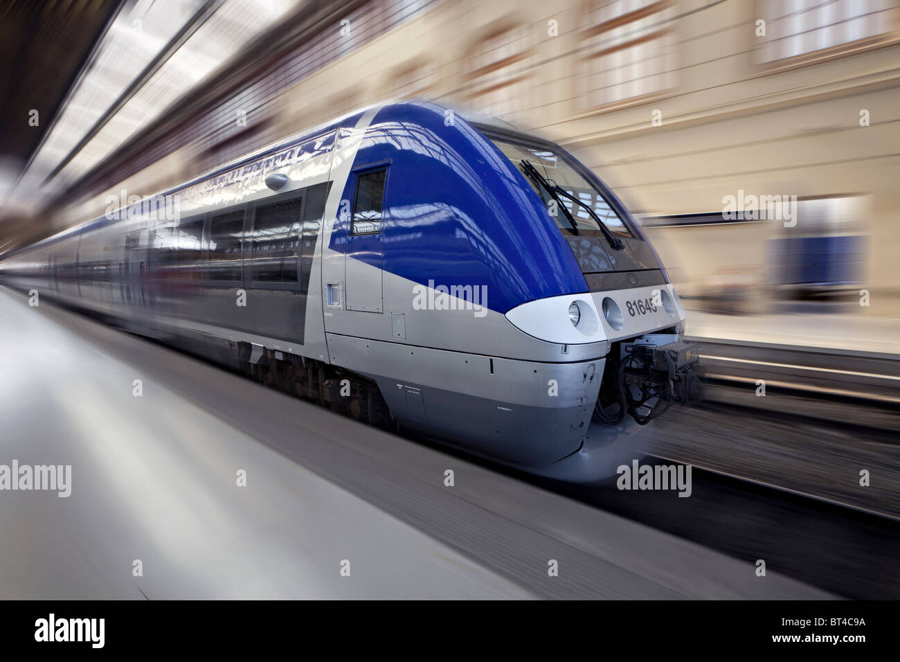 High-speed train in motion, France, Europe Stock Photo - Alamy