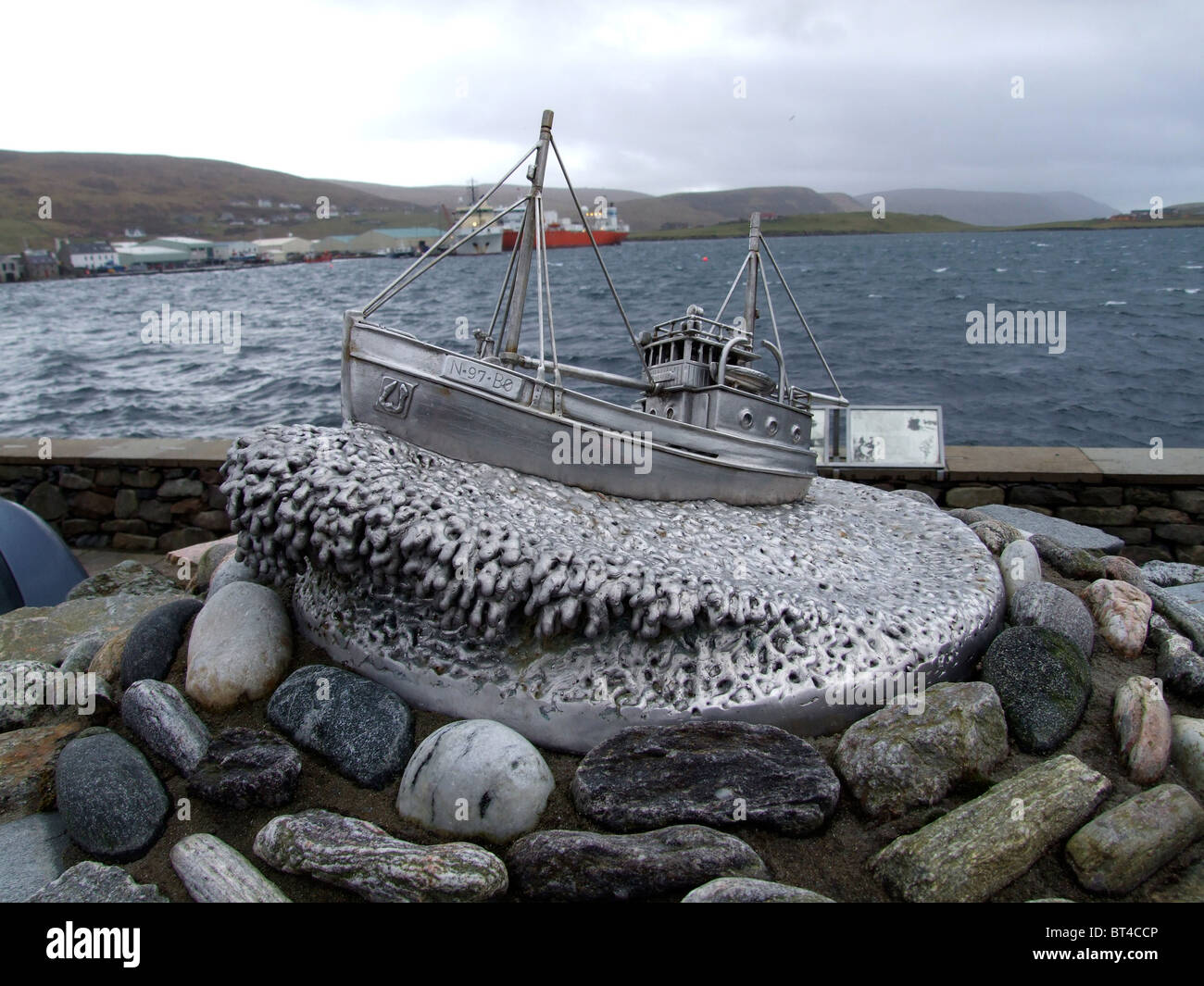 Shetland Bus Memorial Scalloway Shetland Stock Photo - Alamy