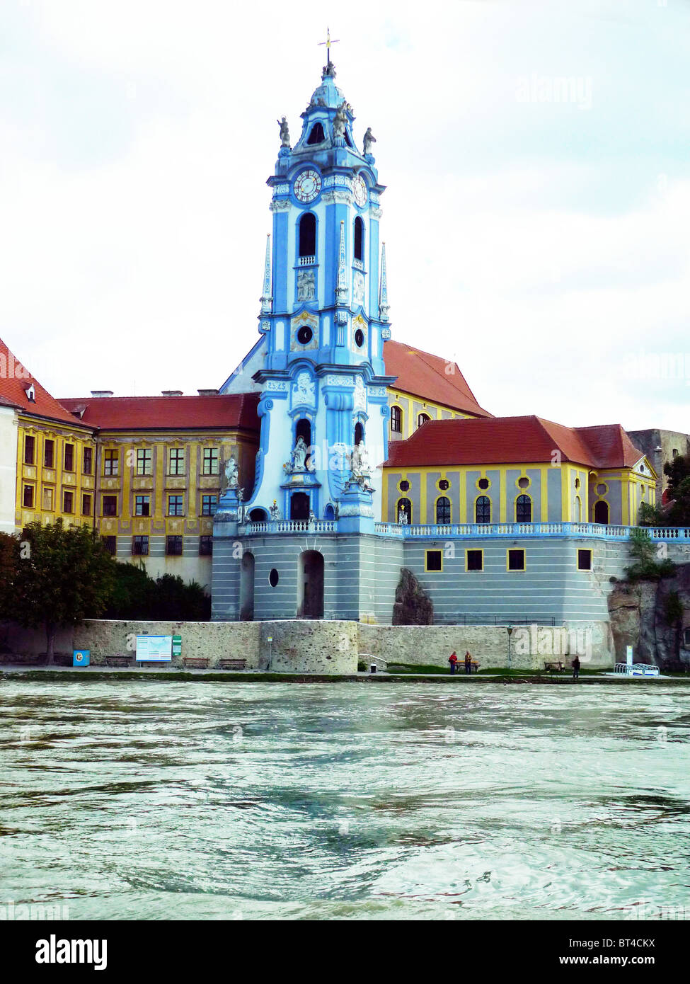 Blue Church Durnstein along Danube River Wachau Valley Lower Austria ...