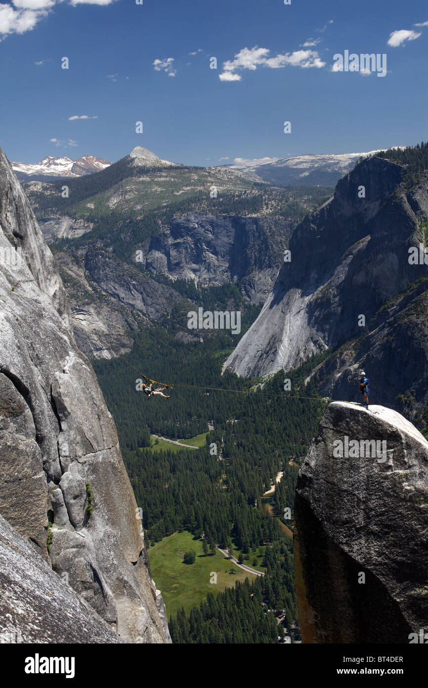 Lost Arrow Rock Climbers - Yosemite National Park, California Stock ...