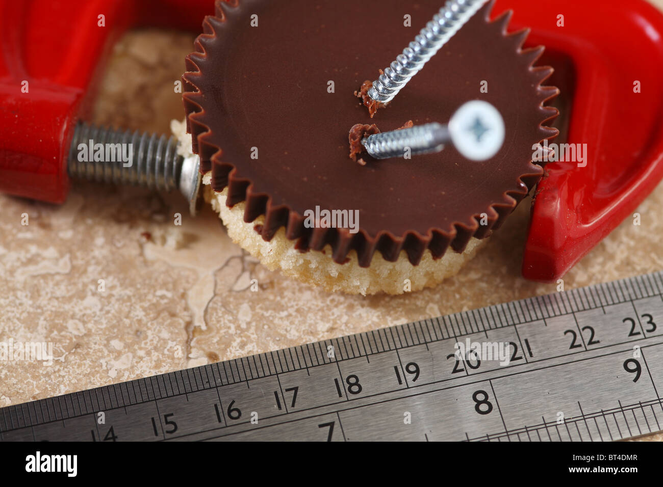 measuring chocolate cup cake Stock Photo - Alamy