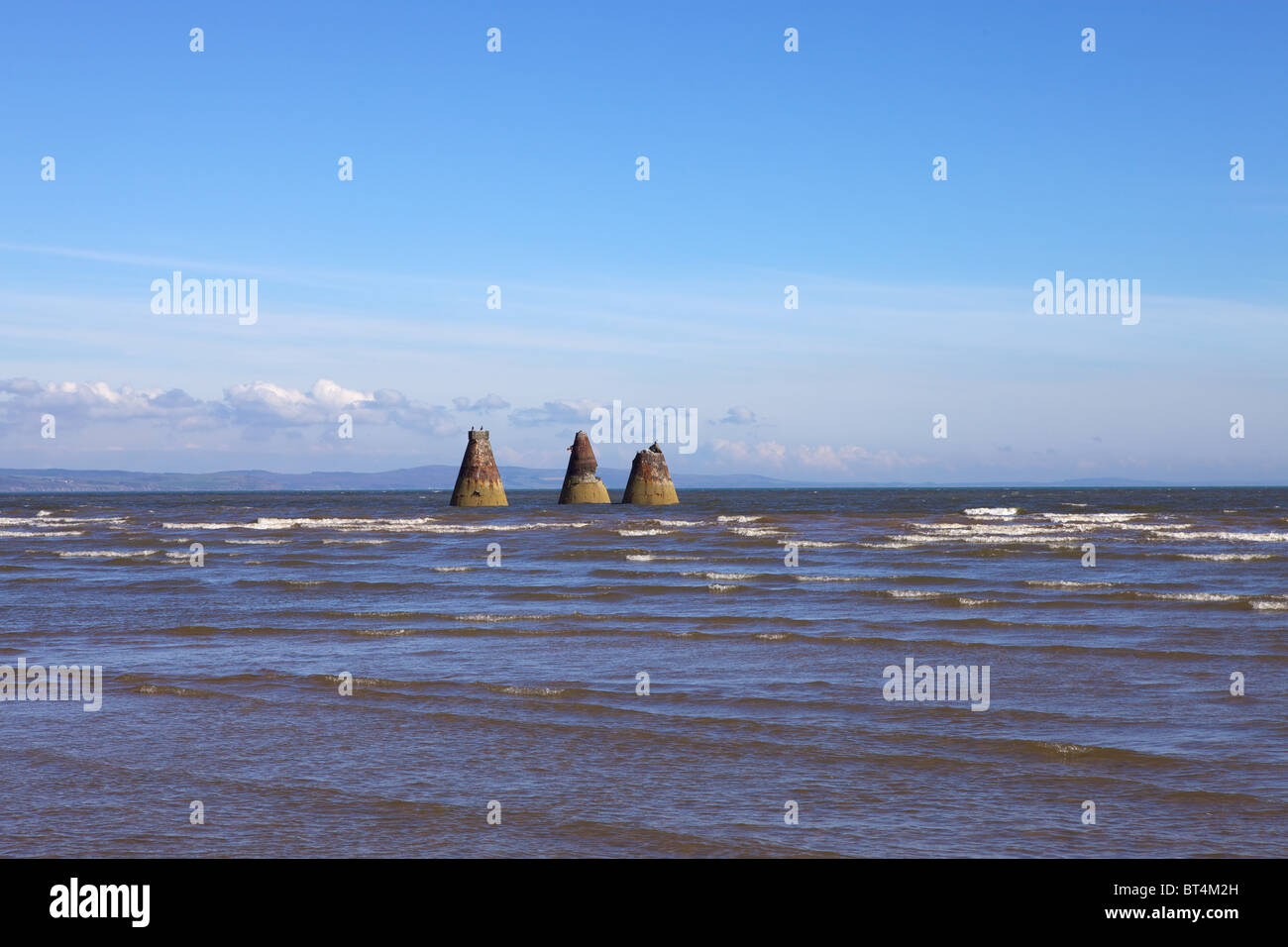 Concrete target base on Luce Sands, Dumfries & Galloway, Scotland Stock ...