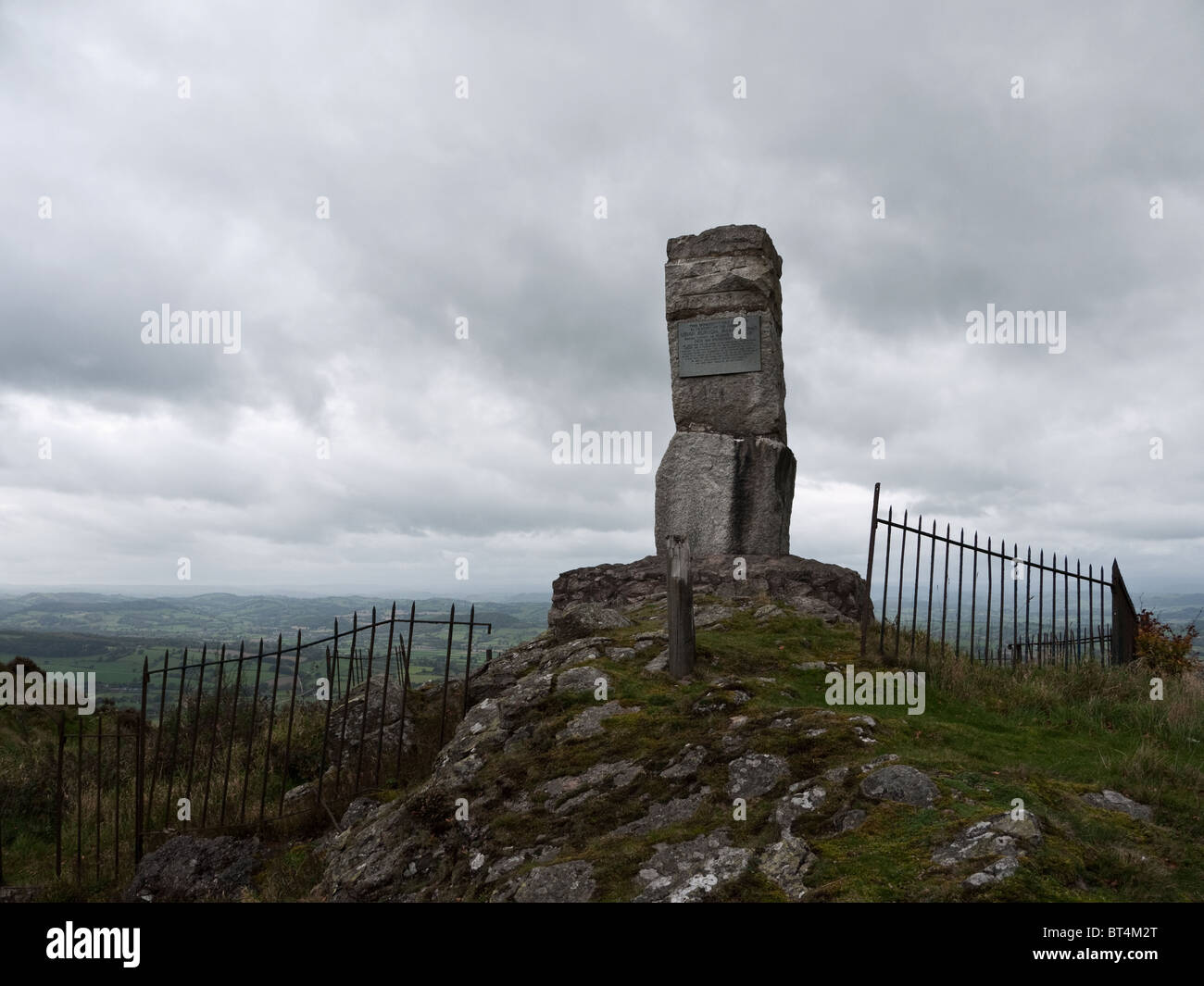 A monument to Uriah Burton, Romany Chell, on Moel y Golfa in the ...