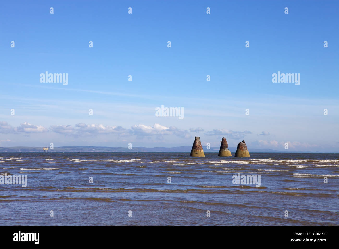 Concrete target base on Luce Sands, Dumfries & Galloway, Scotland Stock ...