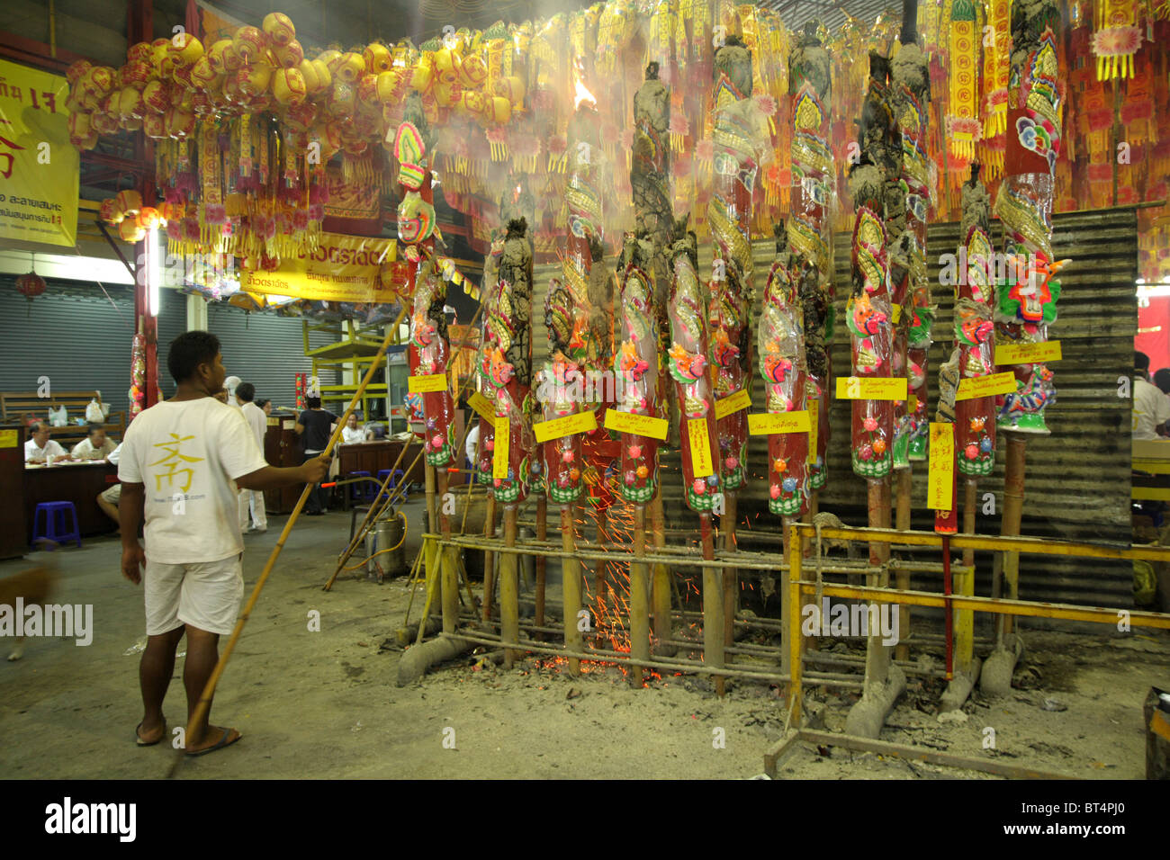 Giant Incense Stick at Chinese temple in Bangkok Stock Photo - Alamy