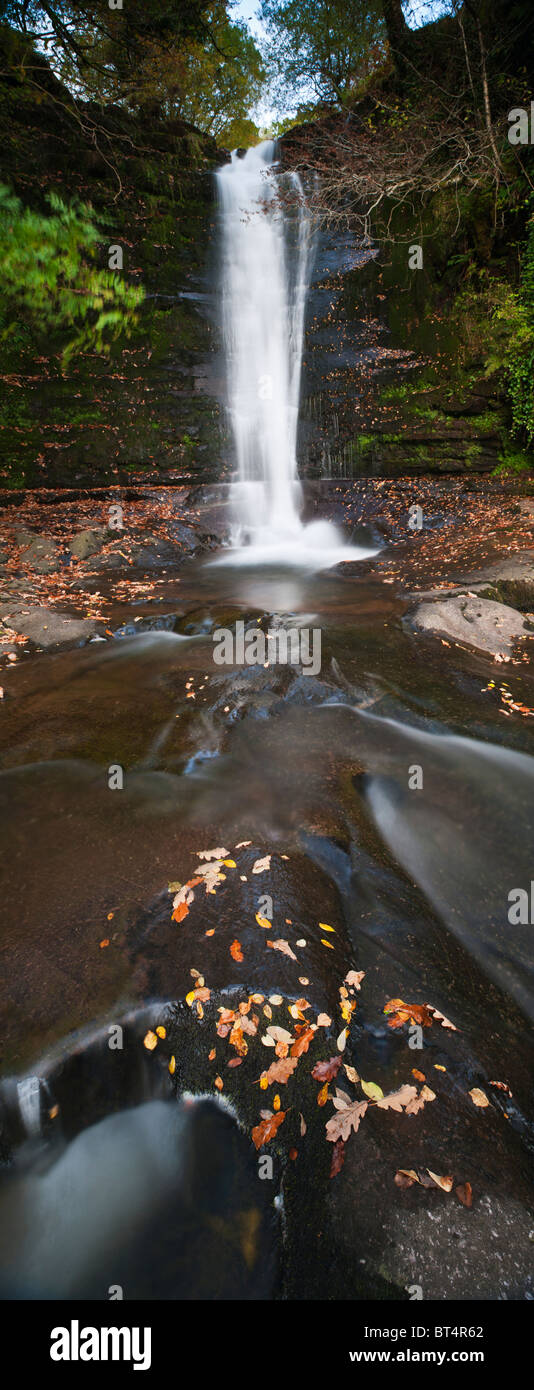 Waterfall, Lower Blean-Y-Glyn valley, Brecon Beacons national park ...