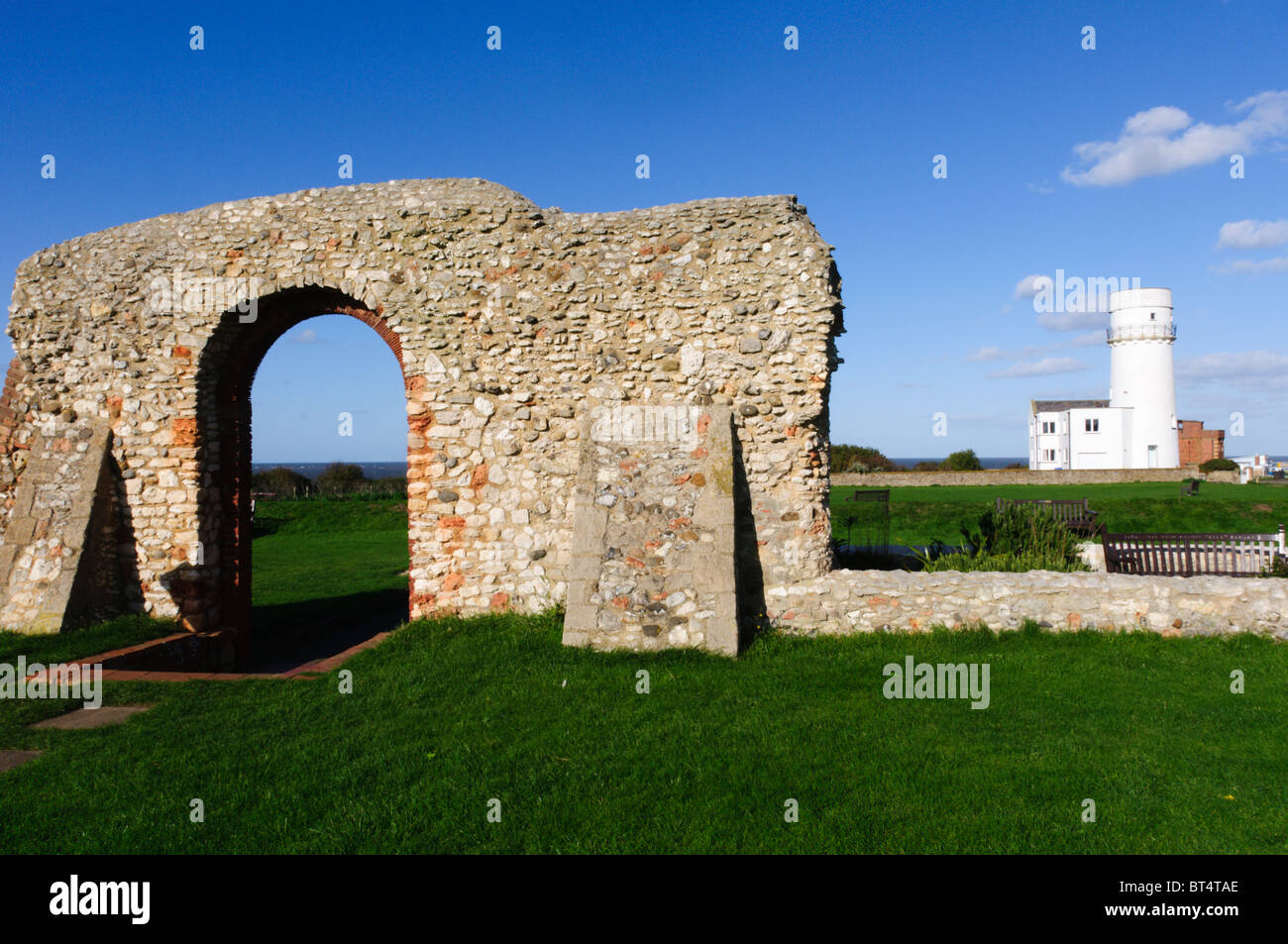 Old Hunstanton lighthouse and the remains of St Edmund's Chapel ...