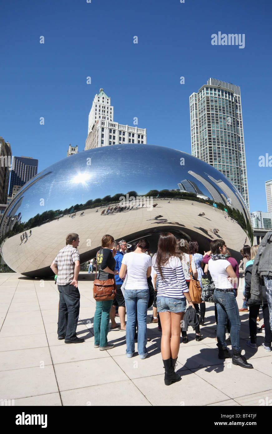 Millennium Park in Chicago with Reflective Sculpture Stock Photo - Alamy