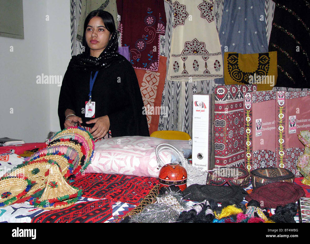 Handmade traditional items being displayed at stall during seminar ...