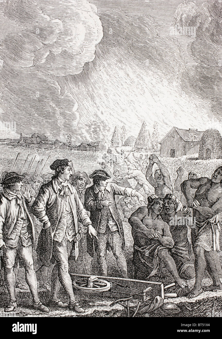 Typical slave trading scene in the 18th century. Slaves forced to work ...