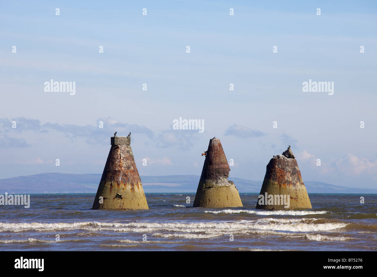 Concrete target base on Luce Sands, Dumfries & Galloway, Scotland Stock ...