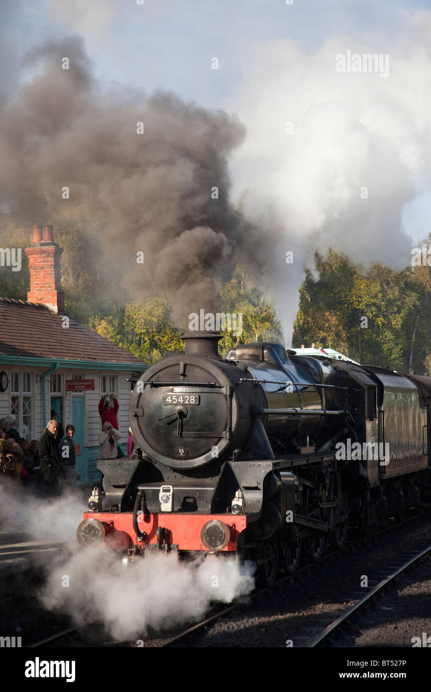 Grosmont station platform - LMS 5428 Class S15 Maunsell 4-6-0 freight ...