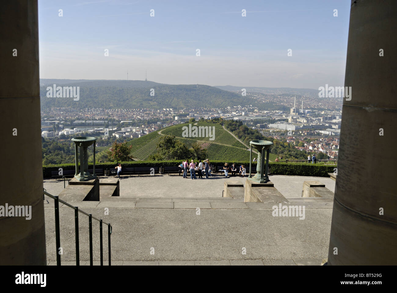 View of Stuttgart and Neckar river from the Sepulchral chapel on ...