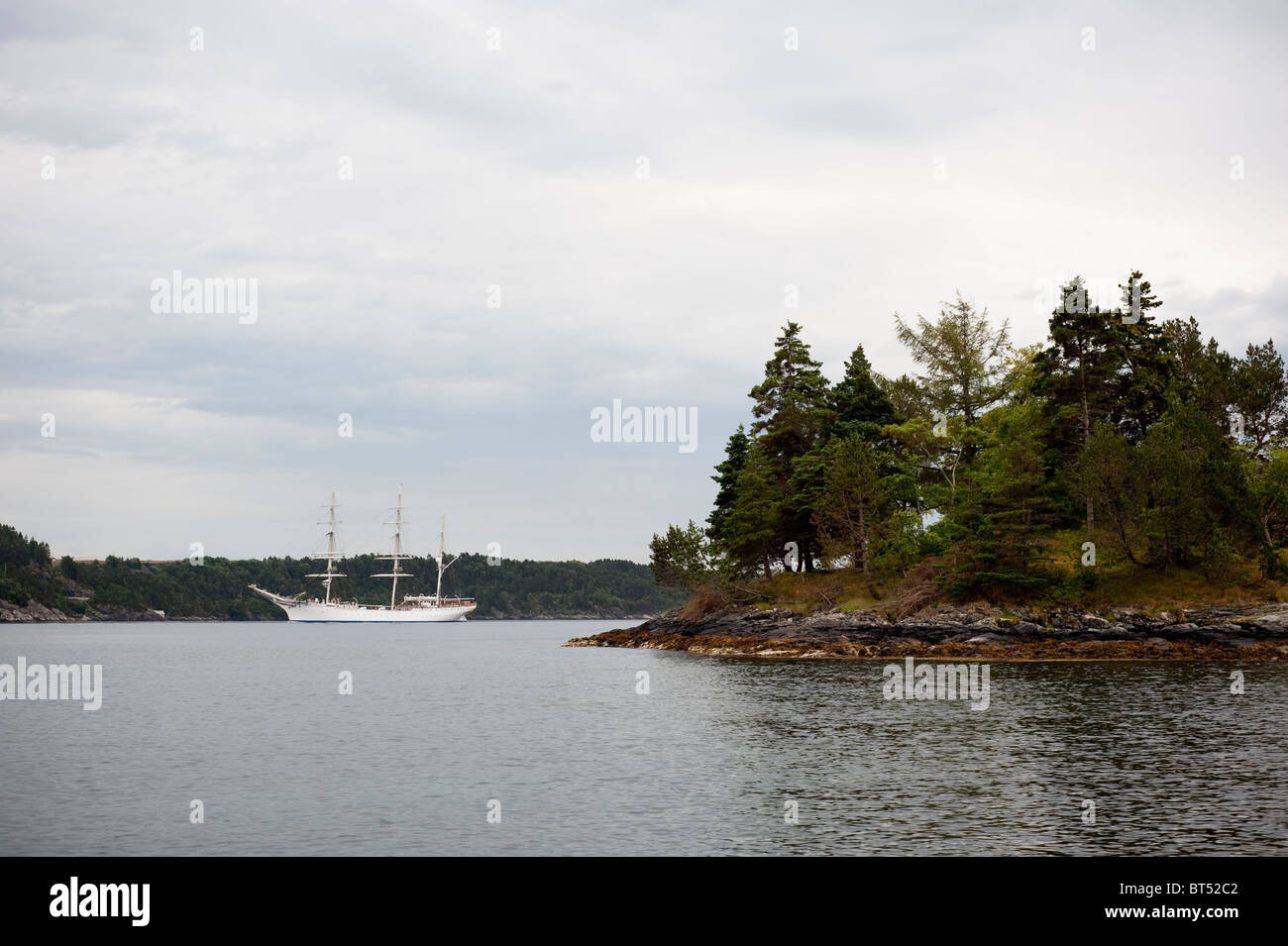 Old sailship in archipelago Stock Photo - Alamy