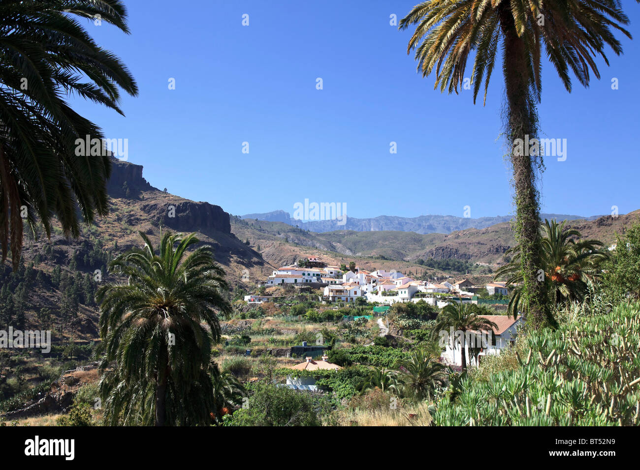 Canary Islands, Gran Canaria, Fataga Village Stock Photo - Alamy