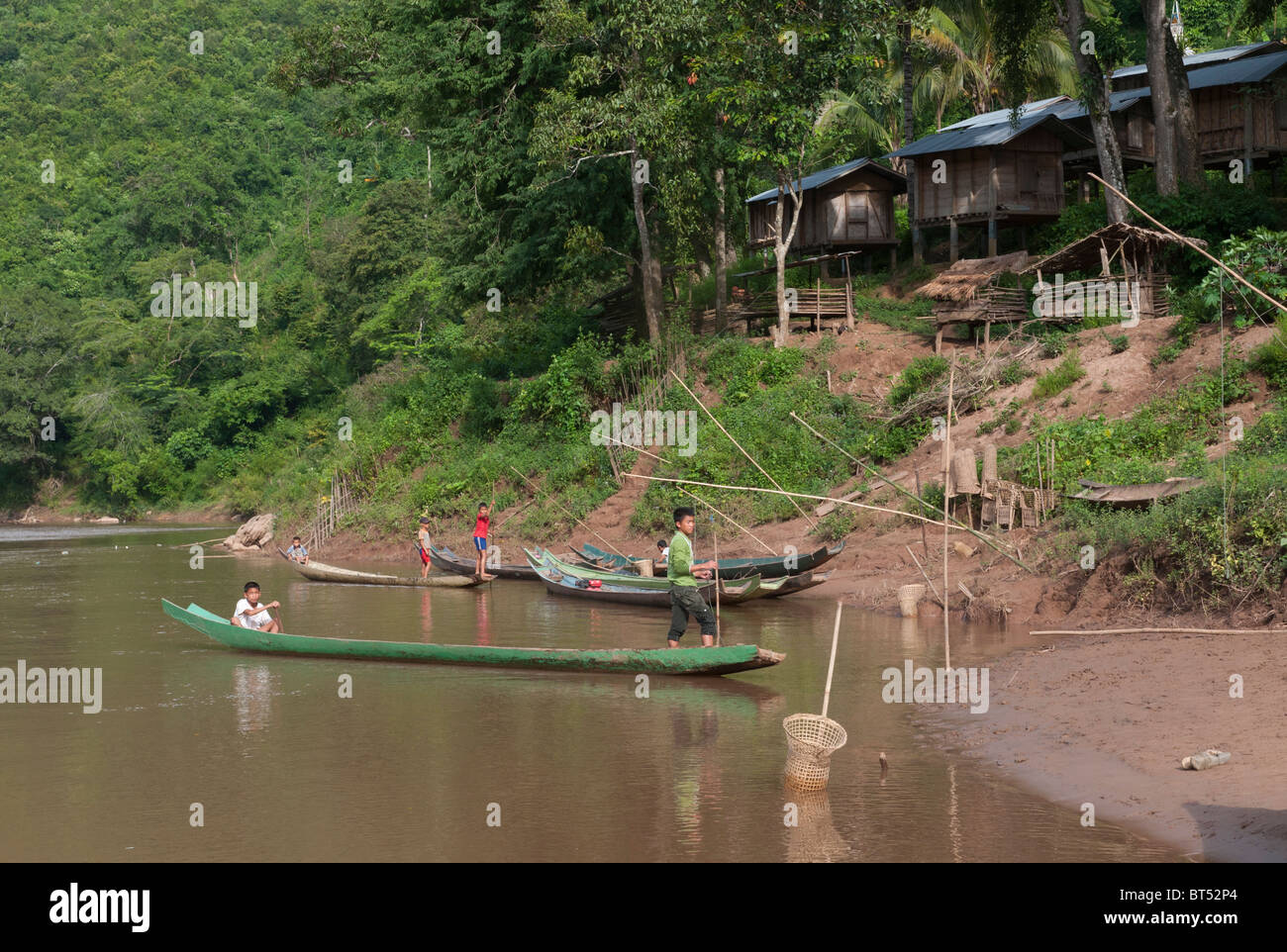 Tail Boat Trip along the Nam Tha River from to Paksa to Na Lae ...