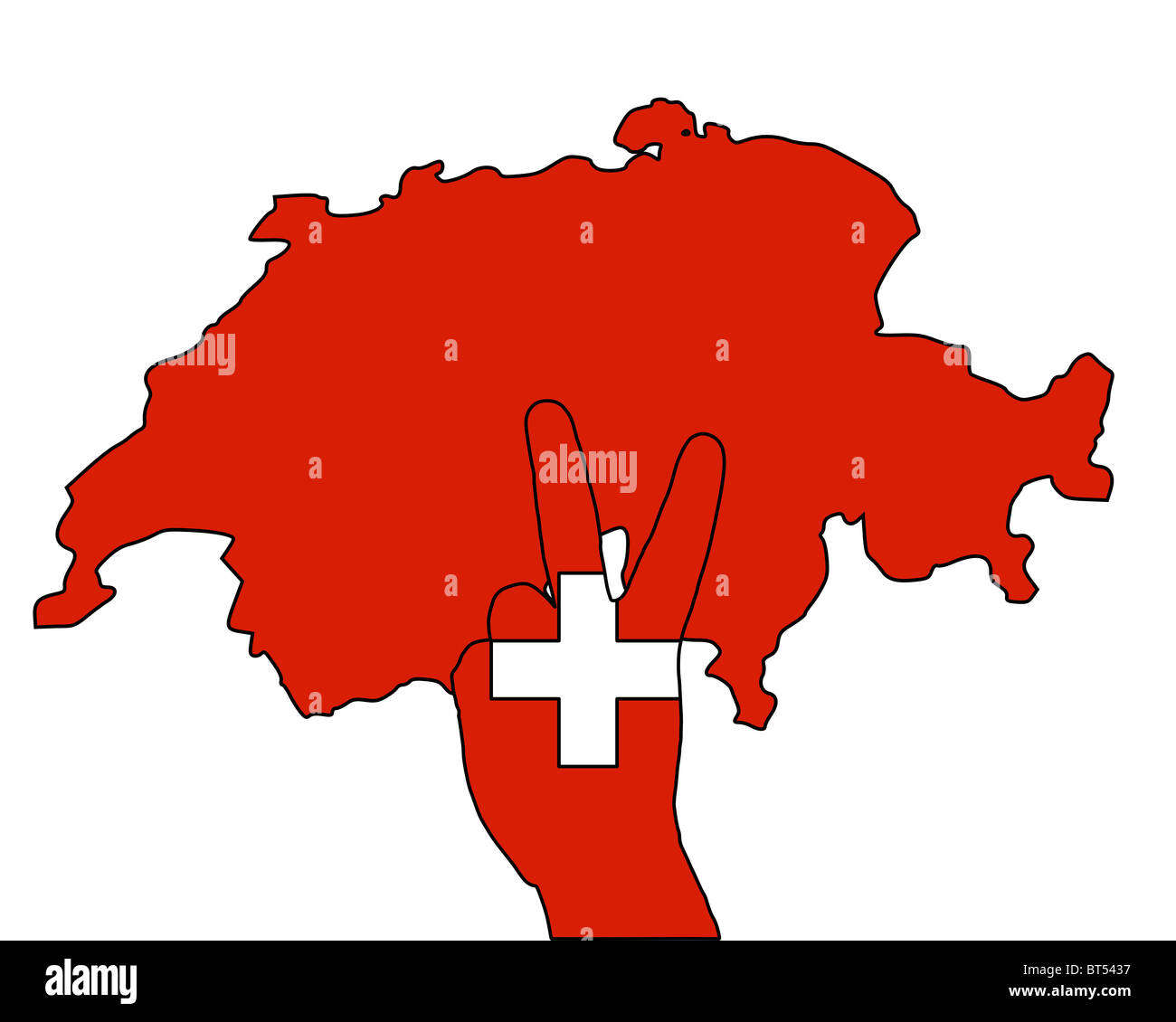 Switzerland hand signal Stock Photo - Alamy