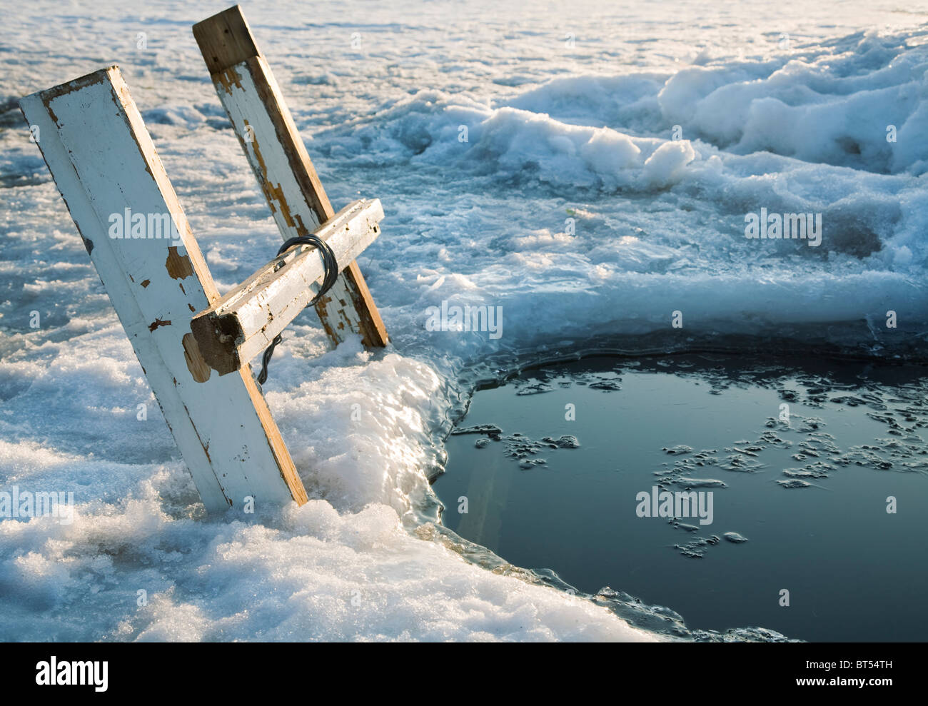 hole in ice Stock Photo - Alamy