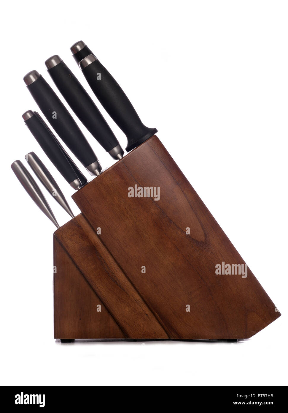 set of kitchen knives studio cutout Stock Photo - Alamy