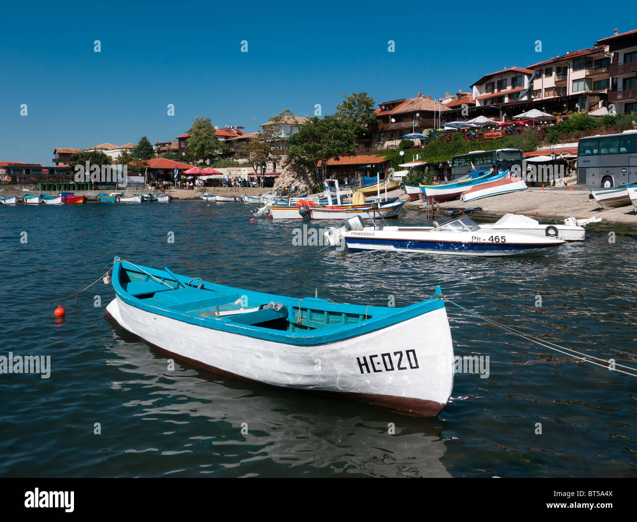 Boats in Nessebar Harbour and Port, Nesebar, Bulgaria Stock Photo - Alamy