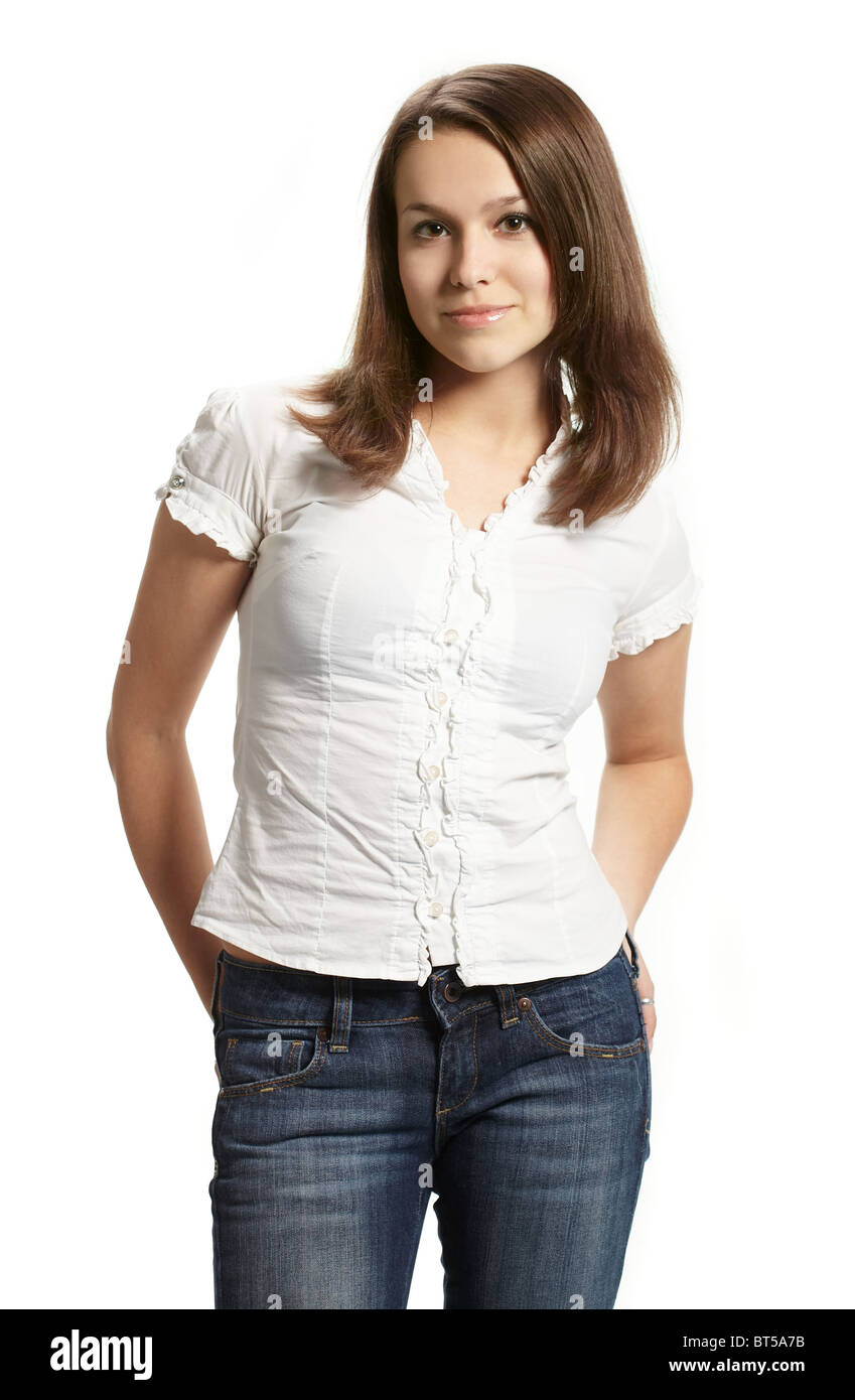 Portrait of young pretty woman Stock Photo - Alamy