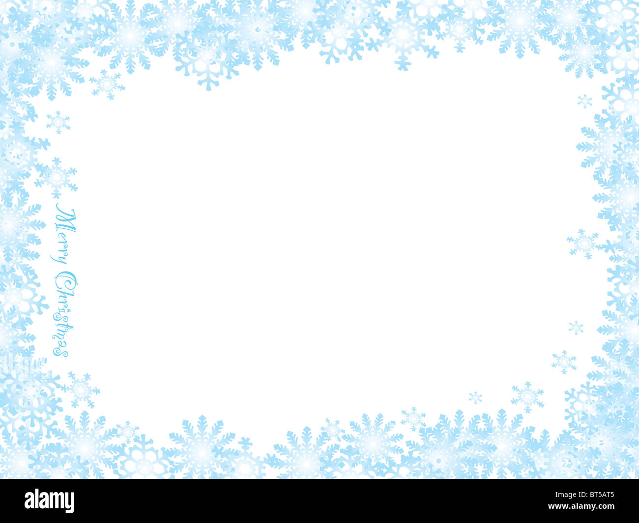 Christmas inspired snow flake background with blue ice frame Stock ...