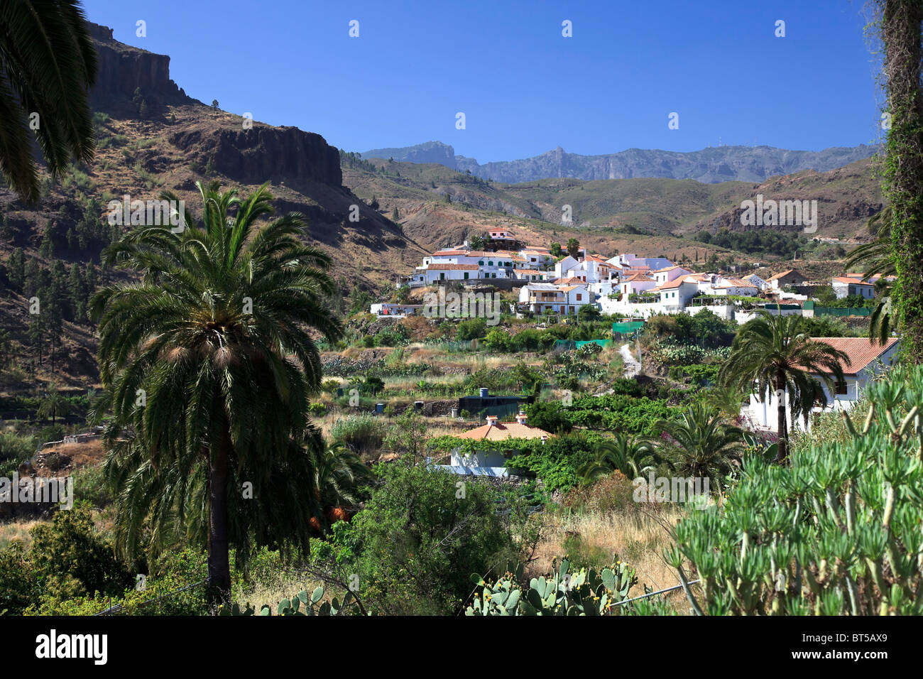 Canary Islands, Gran Canaria, Fataga Village Stock Photo - Alamy