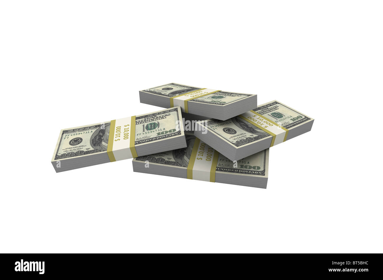 Stack of money isolated on white Stock Photo - Alamy