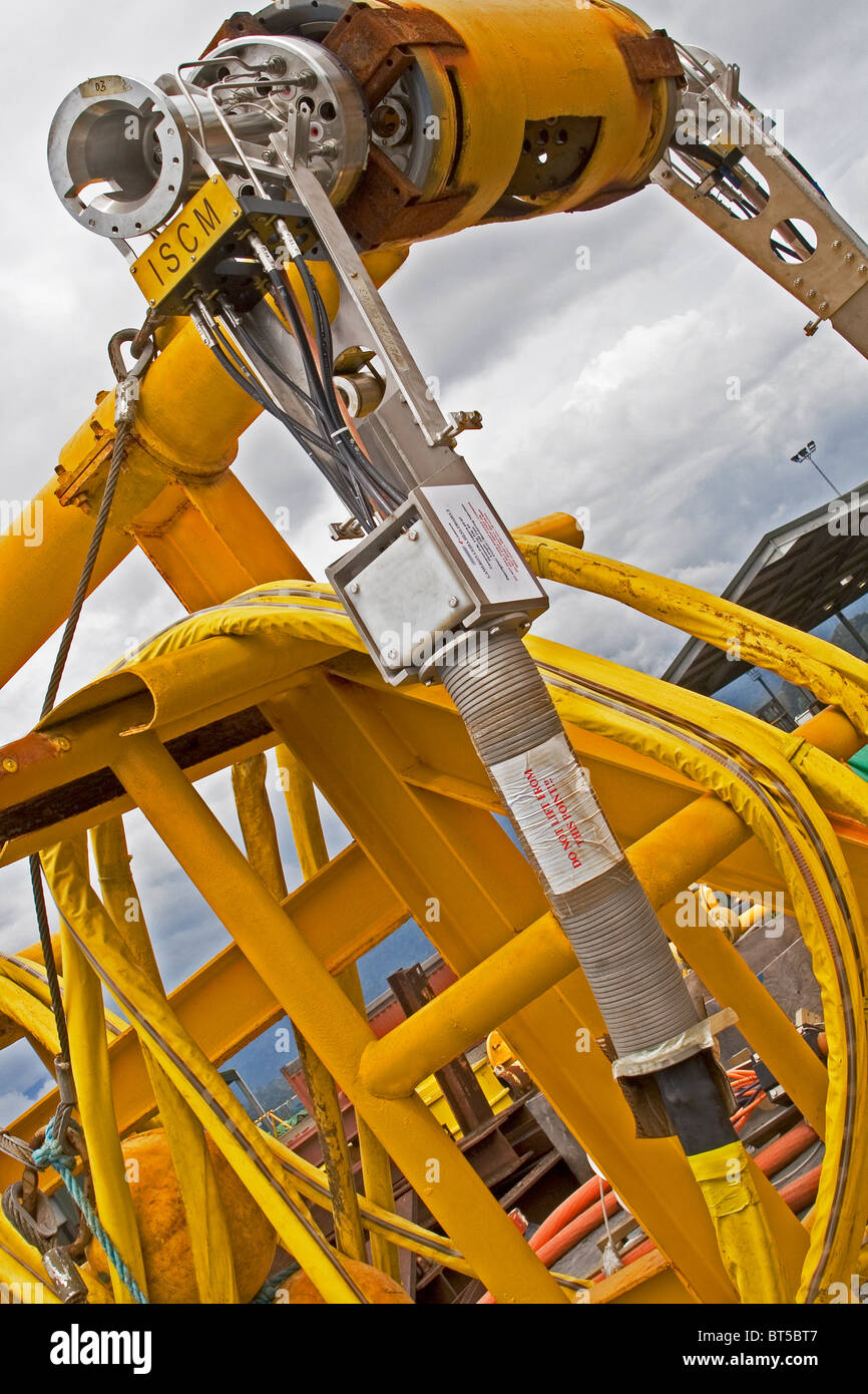 Luba Oil Freeport. Part of oil rig well head in storage yard Stock ...