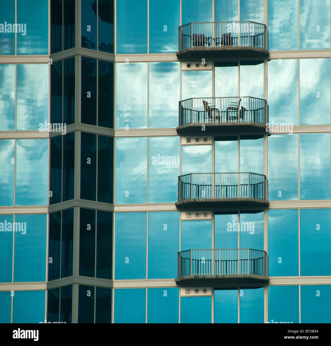 Glass high-rise tower detail in Charlotte, North Carolina, USA Stock ...