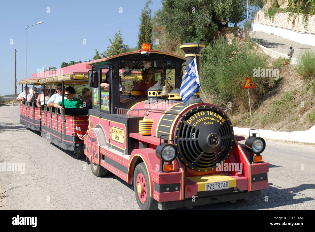 Tourist train at Parga Epirus Greece Stock Photo - Alamy