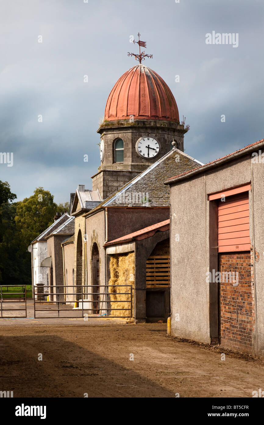 Farm Yard buildings with clock tower and weather vain Stock Photo - Alamy