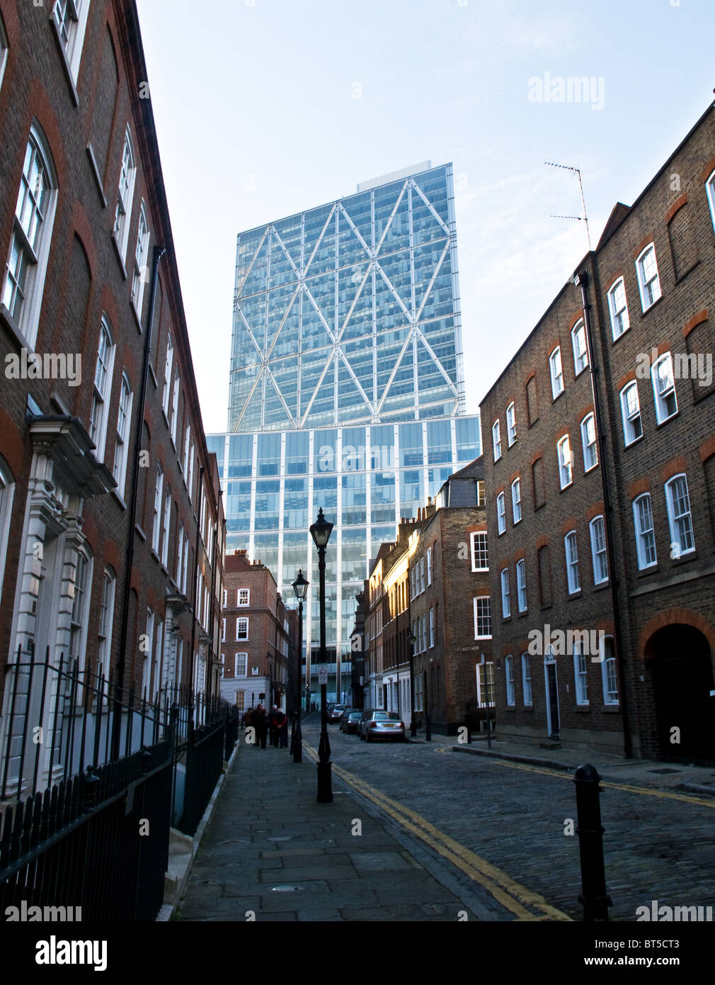 A modern office block at the end of a street in London Stock Photo - Alamy