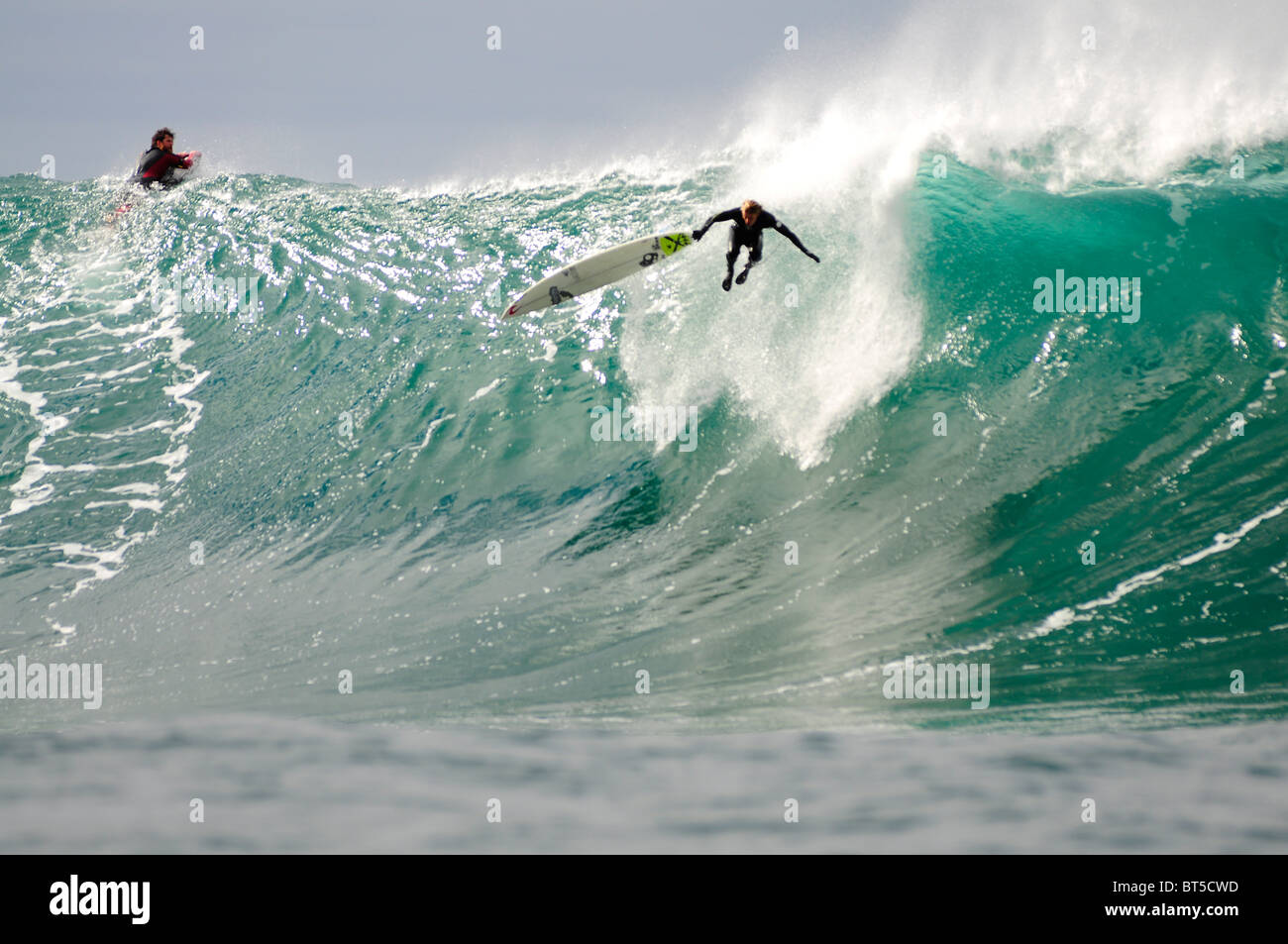 Tom Lowe takes a big air drop at Aileens, Ireland Stock Photo - Alamy